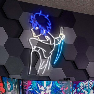 Anime Character LED Neon Anime Wall Art, Anime, Cartoon Character, Game ...
