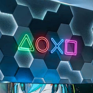 Playstation - LED Neon Sign, Custom Neon Sign, Playstation Desk Neon ...
