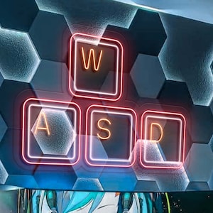 WASD - LED Neon Sign, Dualshock Neon, Game Controller Decor, Joystick ...