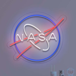 Nasa Logo - LED Neon Sign, Nasa Neon Sign, Nasa Neon Light, Nasa Led Sign, Nasa Led Neon Sign ...