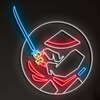 The Samurai - LED Neon Sign, Cartoon Neon Sign, Сartoon Character, Neon ...