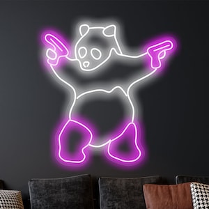 Panda - LED Neon Sign ,animal Sign, Panda Light, Gangsta Panda With ...