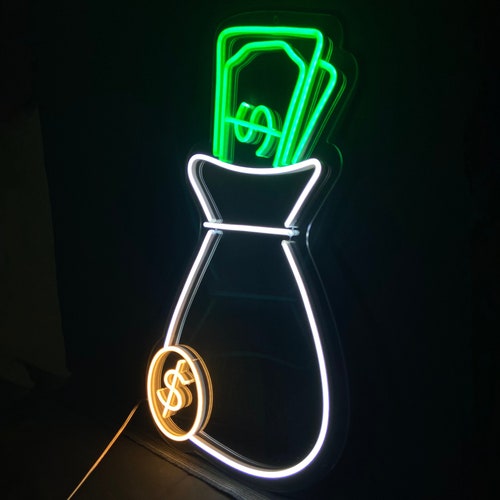 Cash Bag LED Neon Sign Neon Money Sign Wall Decor Neon - Etsy