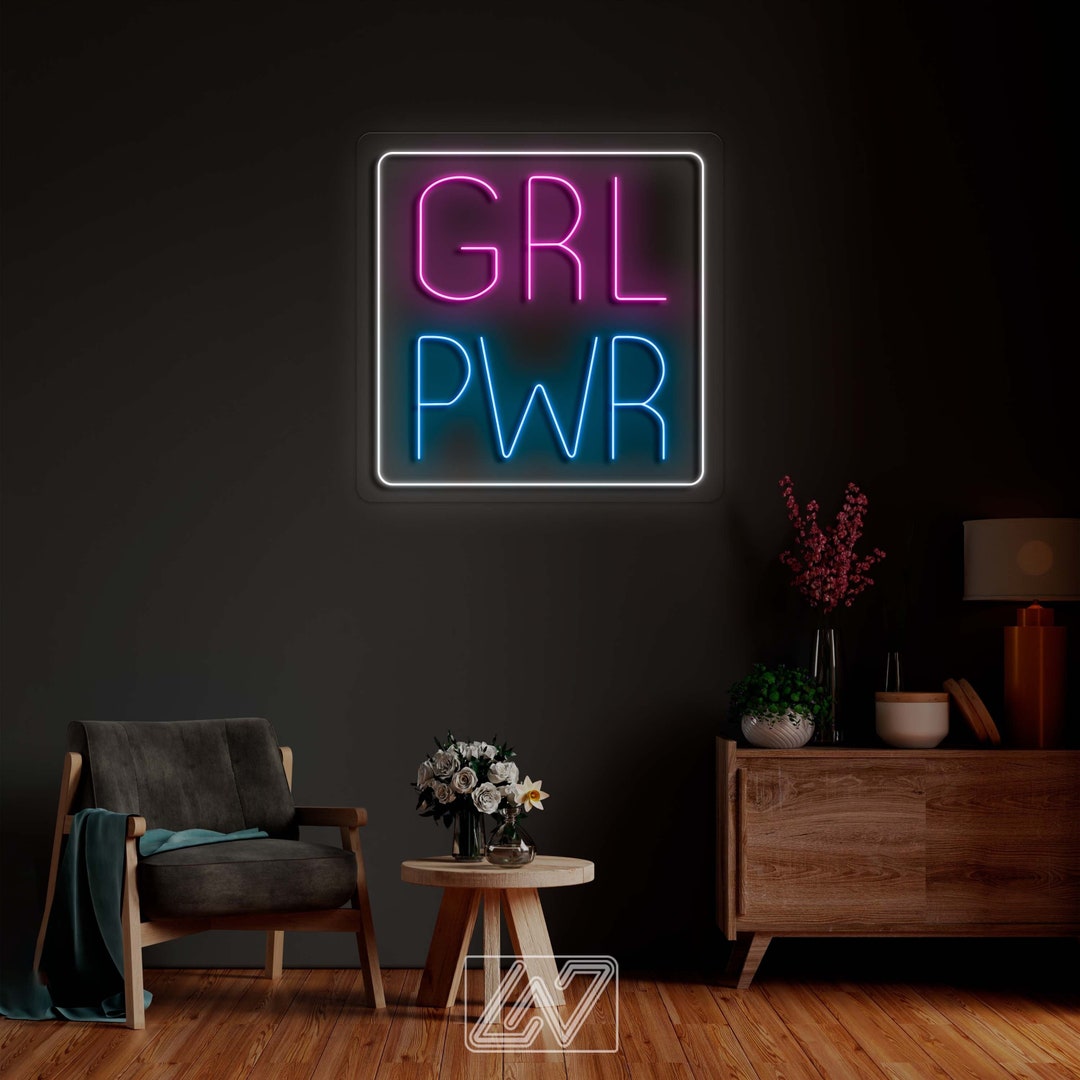 GRL PWR - LED Neon Sign, Girl Neon Sign,neon Sign Bedroom, Custom Neon ...