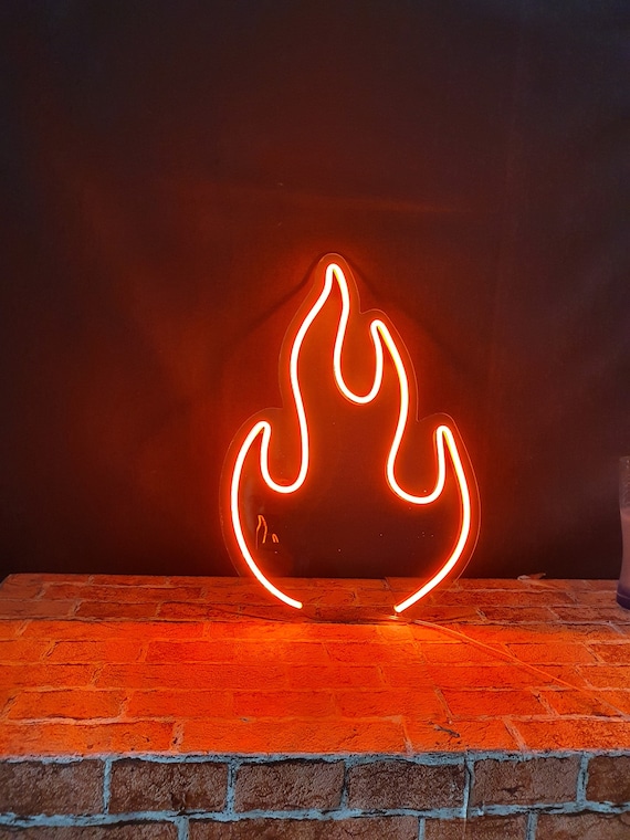 Fire LED Neon Sign Interior Decor Room Decor Wall Decor | Etsy