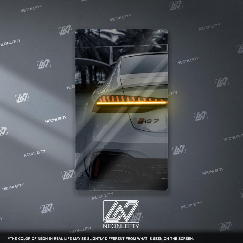Audi RS7 Neon Sign – Modern Luxury Sport Car Wall Decor for Garage Man ...