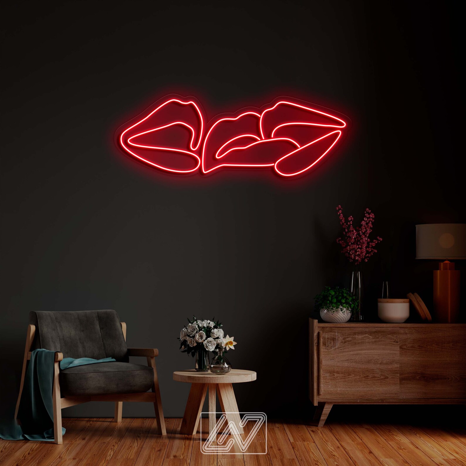Lips LED Neon Sign , Custom Neon Sign, Custom Neon Light, Neon Bedroom ...
