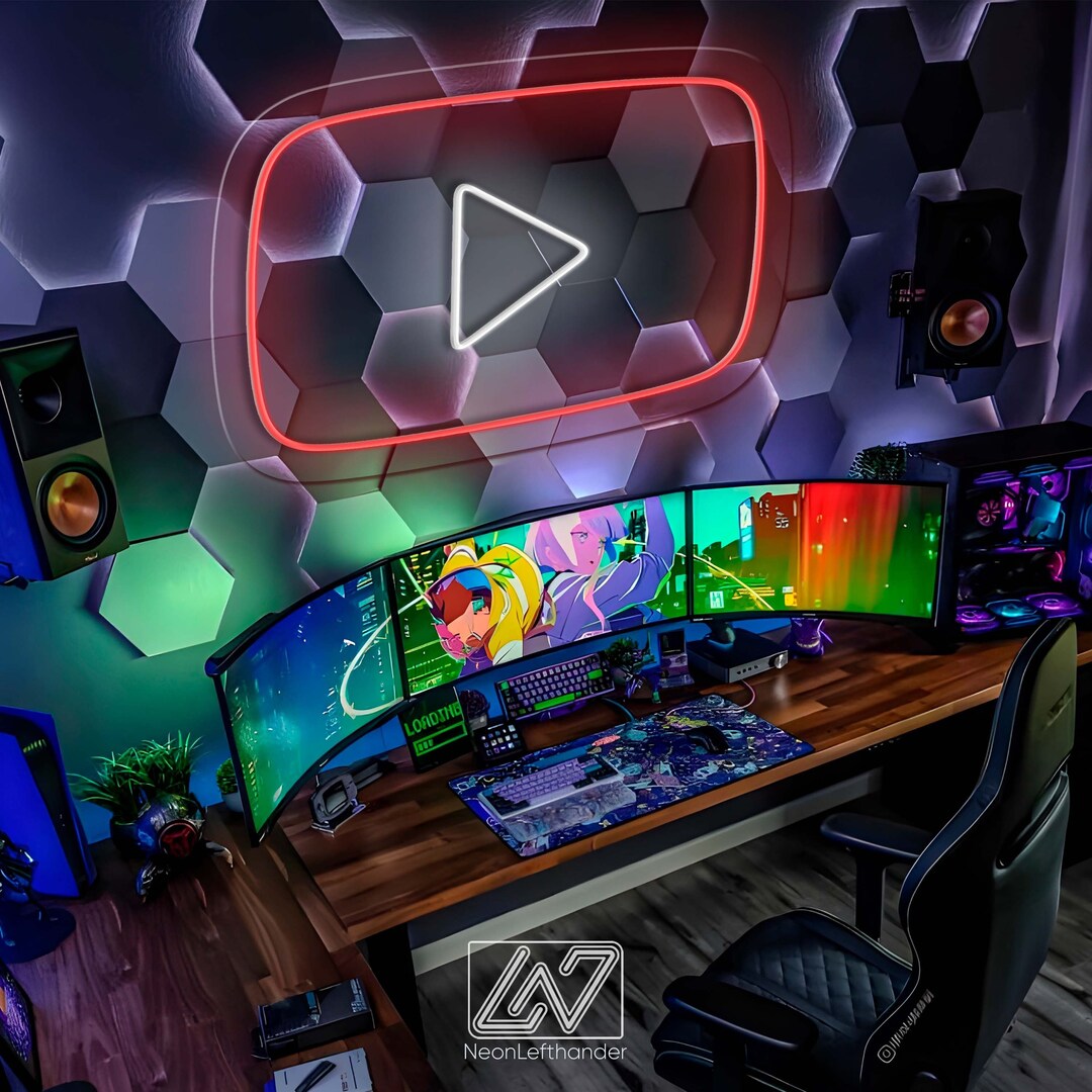 Youtube - LED Neon Sign, Youtube Wall Decor, Youtube Wall Light, Led ...