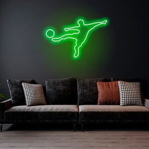 Soccer Player - LED Neon Sign, Footballer Wall Decor Sport Led Neon ...
