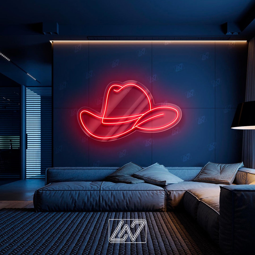 Cowboy Hat - LED Neon Sign, Cowboy Led Sign, Hat Led Light, Western ...