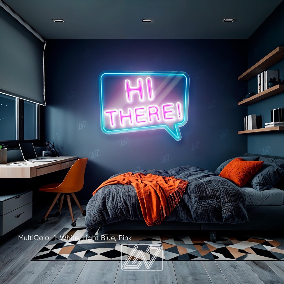 Hi There - LED Neon Sign, Vibe Neon Sign, Inspiration Neon Sign, Neon ...