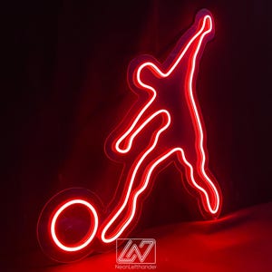 Soccer Player - LED Neon Sign, Footballer Wall Decor Sport Led Neon ...