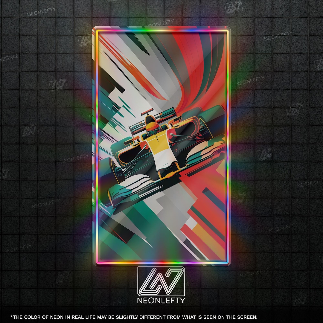 F1 Car - LED UV Print Neon Sign With Dynamic F1 Race Car Design Perfect ...