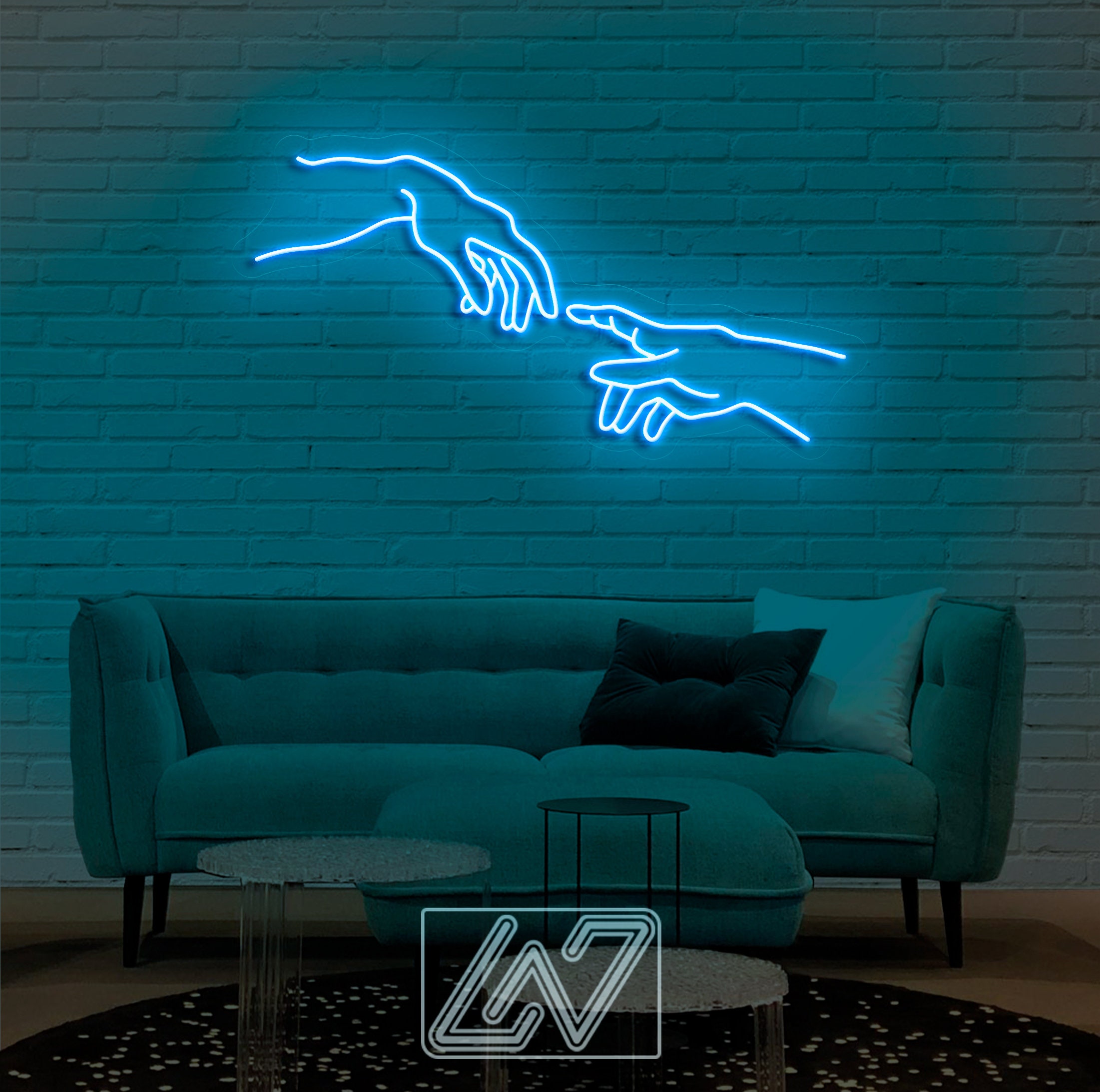 Hand of God - Neon Sign Light Office Living Room Interior Design Neon ...