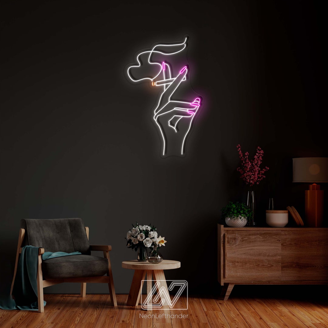 Hand With a Cigarette - LED Neon Sign, Smoking Girl Led Signs, Smoking ...