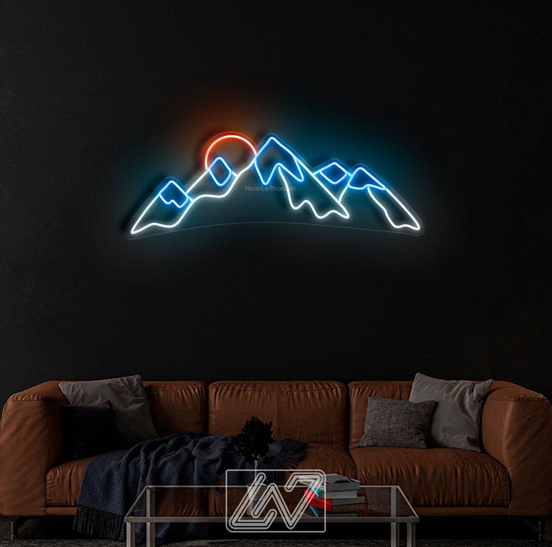 Mountain and Sun- LED Neon Sign,mountain Led Sign,mountain Led Light ...
