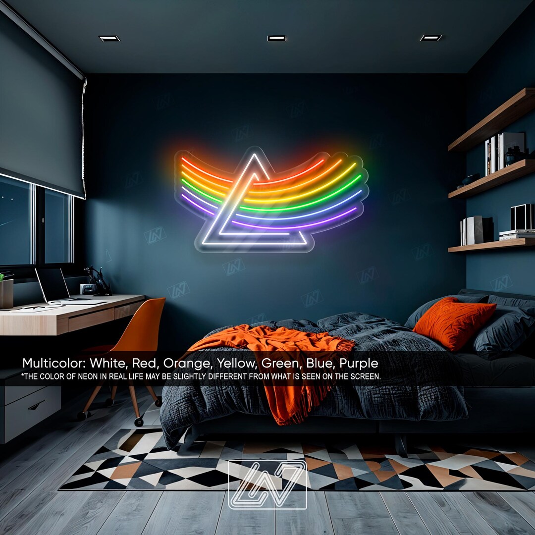 LGBT Rainbow Prism Neon Sign, Colorful LED Wall Light, Pink Floyd ...
