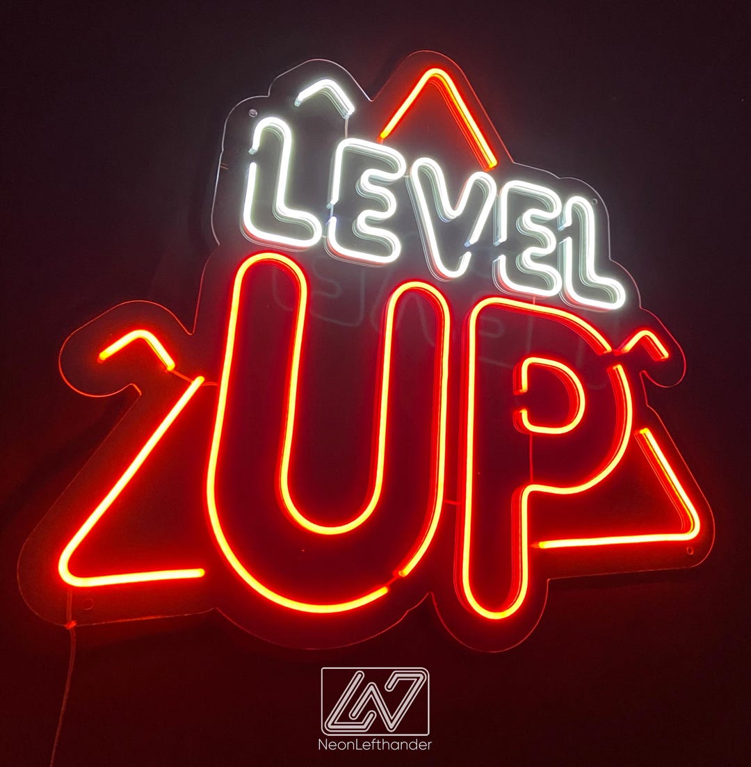 Level UP - LED Neon Sign, Games Neon Sign, Games Character, Neon Game ...