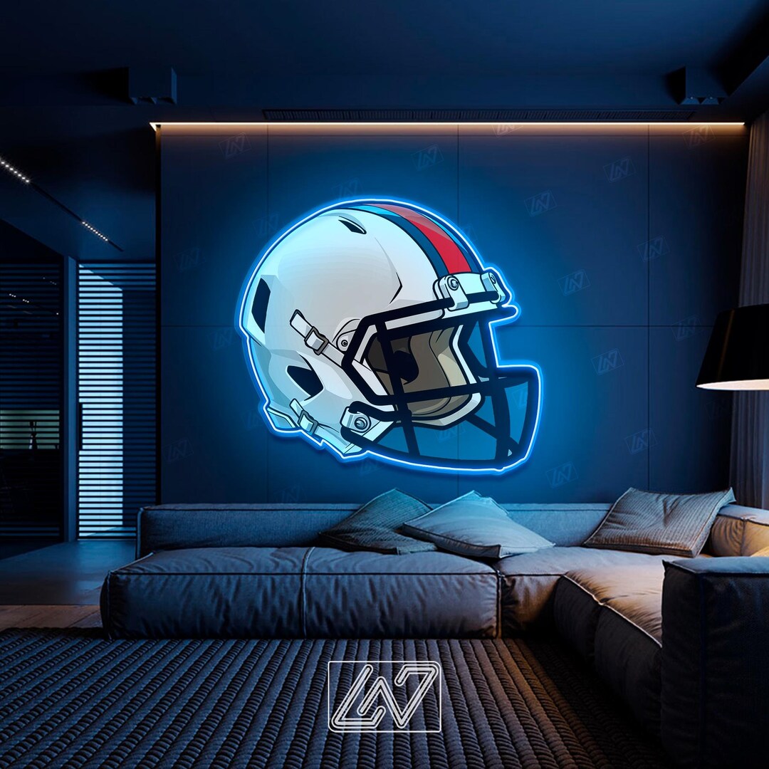 NFL Helmet - LED Neon Sign With UV Print, American Football Sign ...