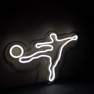 Soccer Player - LED Neon Sign, Footballer Wall Decor Sport Led Neon ...