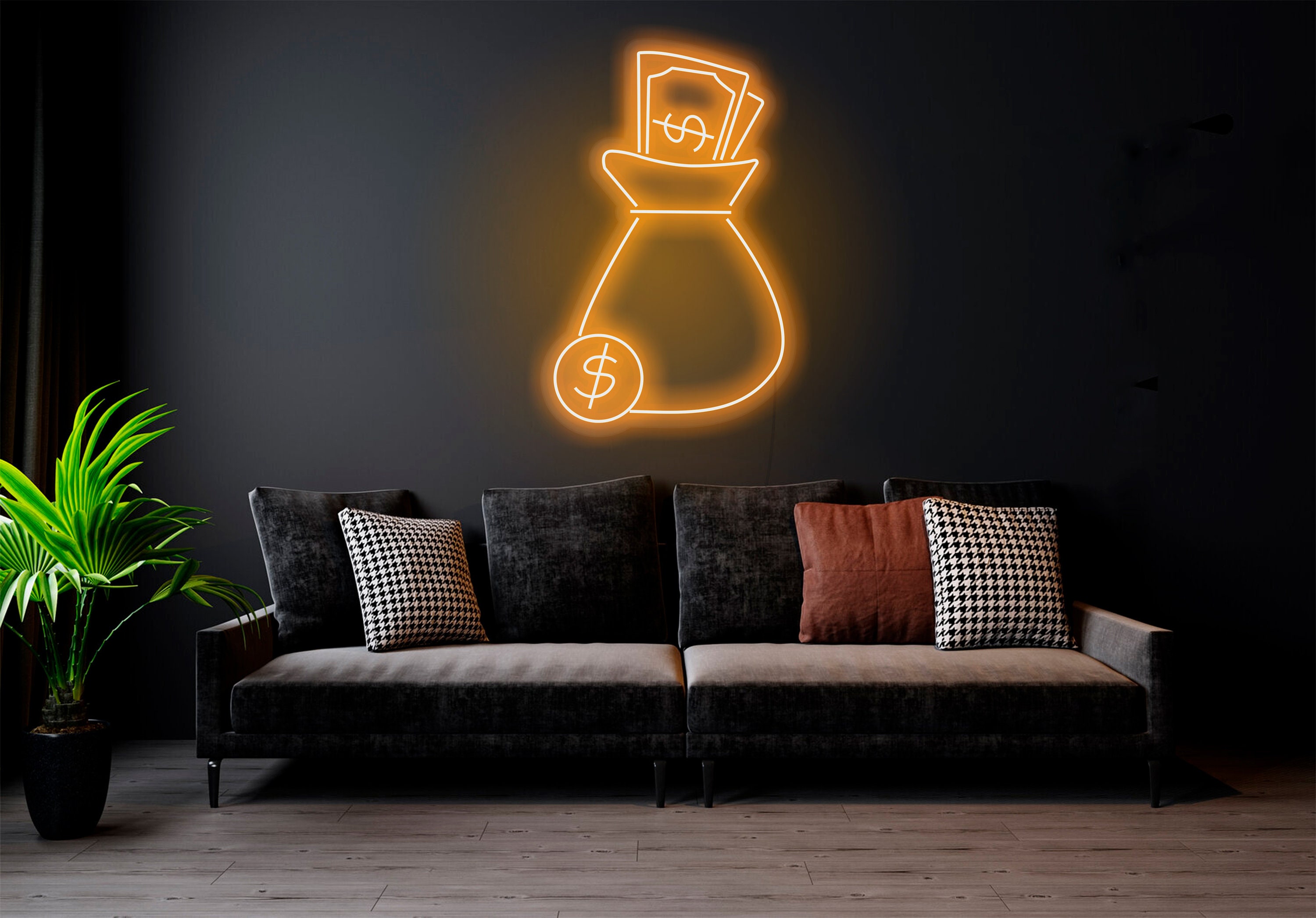 Cash Bag LED Neon Sign Neon Money Sign Wall Decor Neon | Etsy