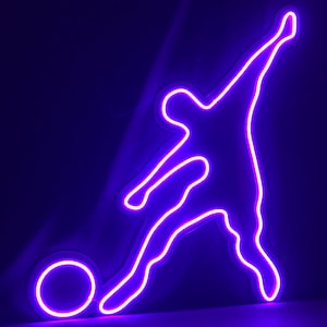 Soccer Player - LED Neon Sign, Footballer Wall Decor Sport Led Neon ...