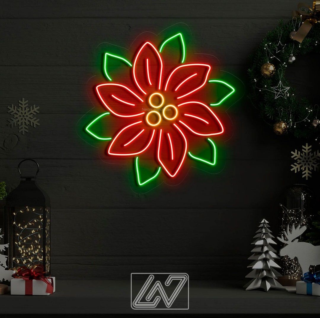 Christmas Mistletoe - LED Neon Sign, Merry Christmas Neon Sign, New ...