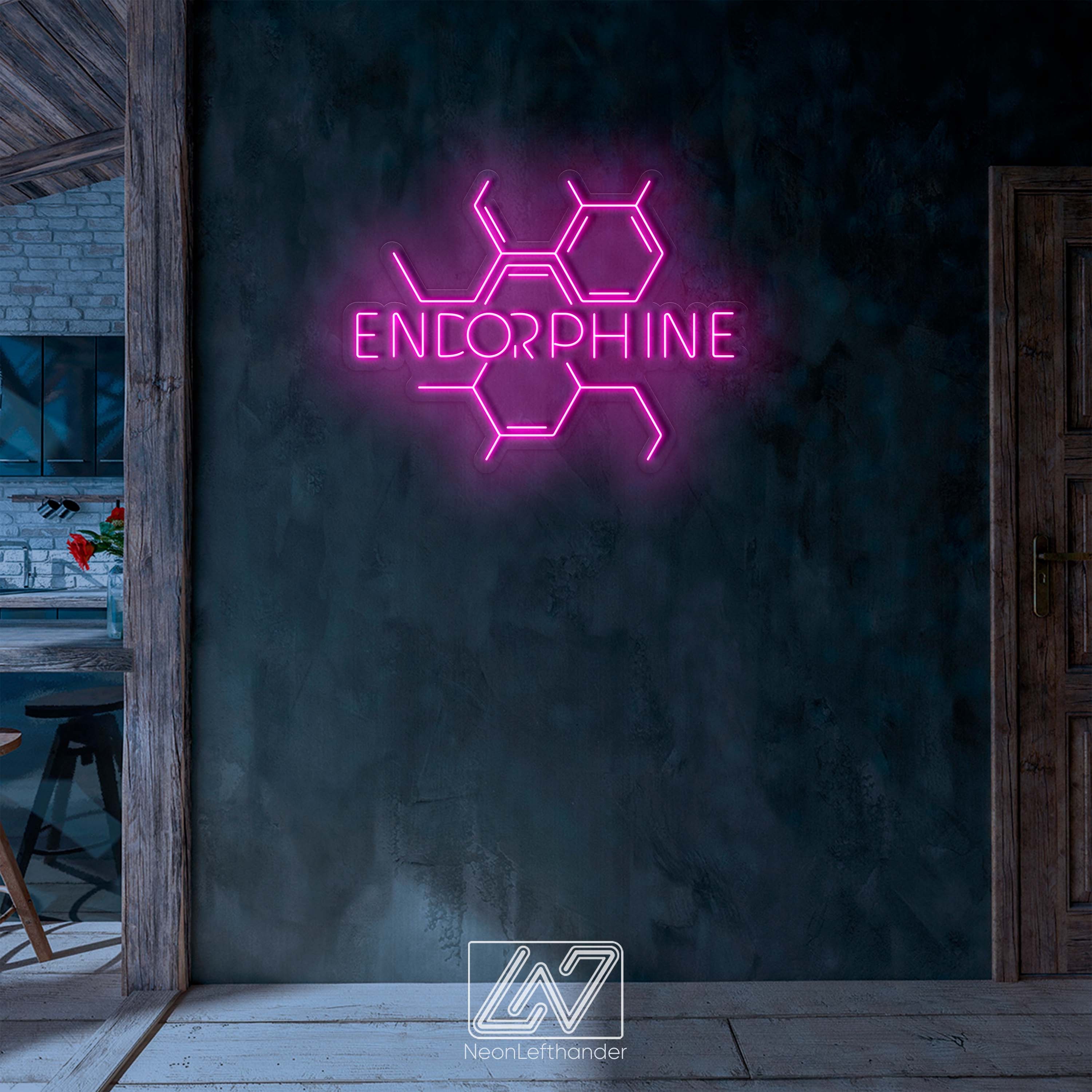 Endorphine - LED Neon Sign, Happy Hormone, Molecular Structure ...