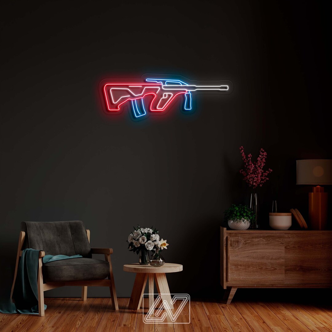 Steyr AUG - LED Neon Sign, Interior Decor, Room Decor, Wall Decor ...