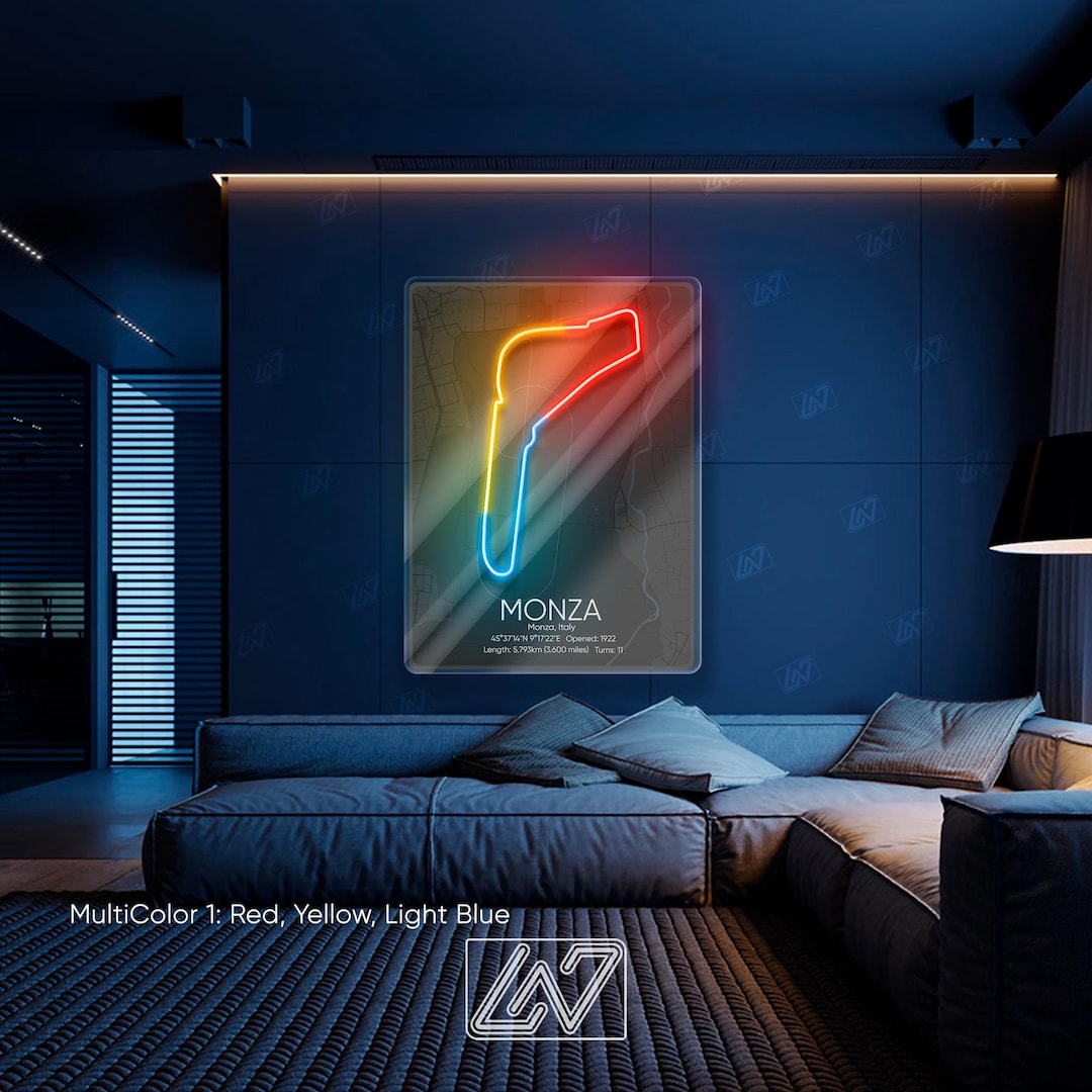 Monza Circuit - LED Neon Sign , Sport Interior Decor, Open-wheel Car ...
