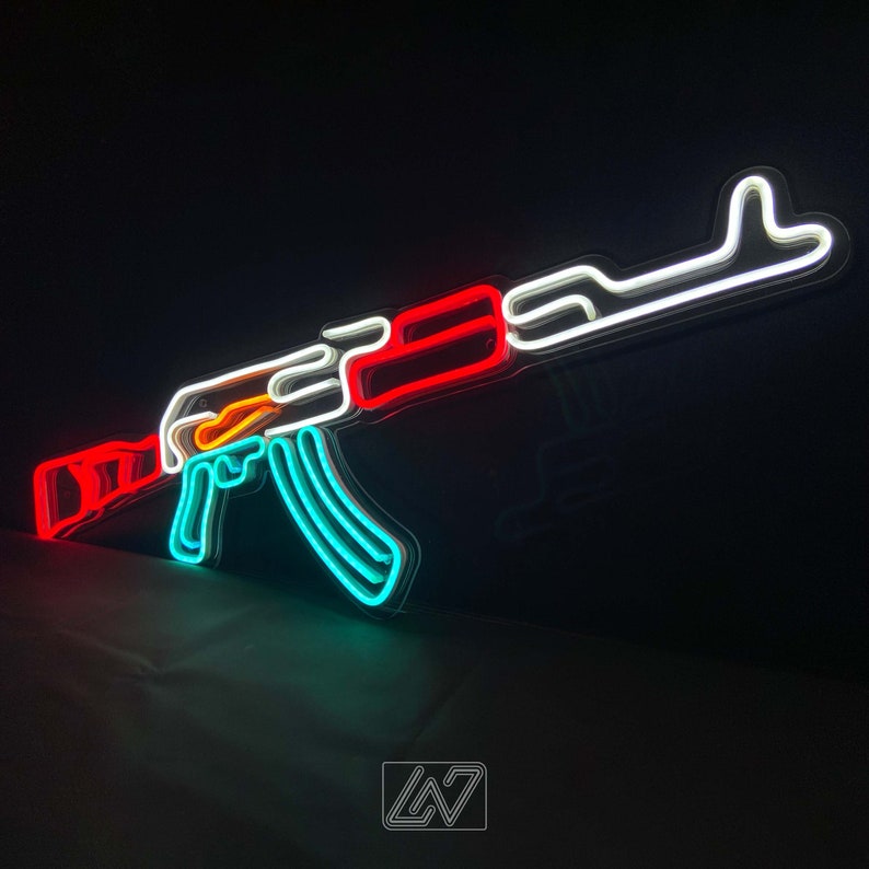 AK47 LED Neon Sign Interior Decor Room Decor Wall Decor - Etsy