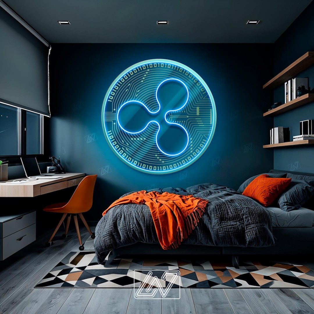 Ripple XRP - LED Neon Sign With UV Print, Bedroom Neon Sign, Crypto ...
