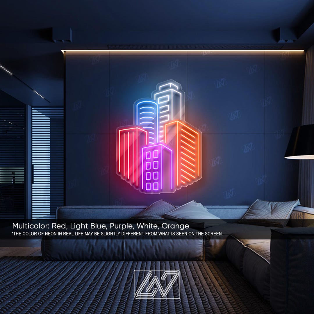 City Skyscrapers - LED Neon Sign, Modern Urban Skyline Light ...