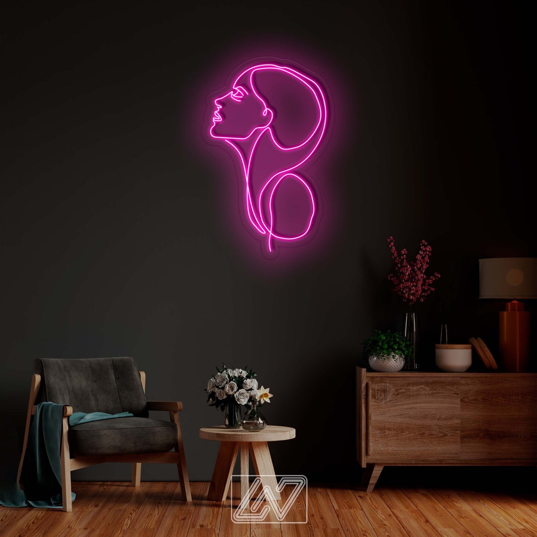 Woman's Face, Gorgeous Lady Neon Signs, Neon Sign Light,beauty ...