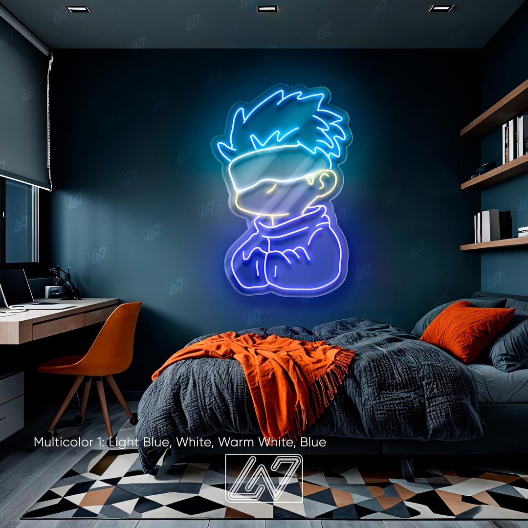 Cute Anime Character LED Neon Anime Wall Art, Cartoon Character, Game ...