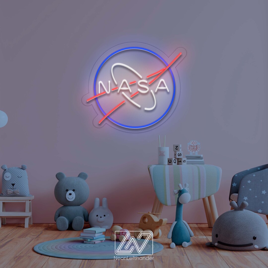 Nasa Logo - LED Neon Sign, Nasa Neon Sign, Nasa Neon Light, Nasa Led Sign, Nasa Led Neon Sign ...