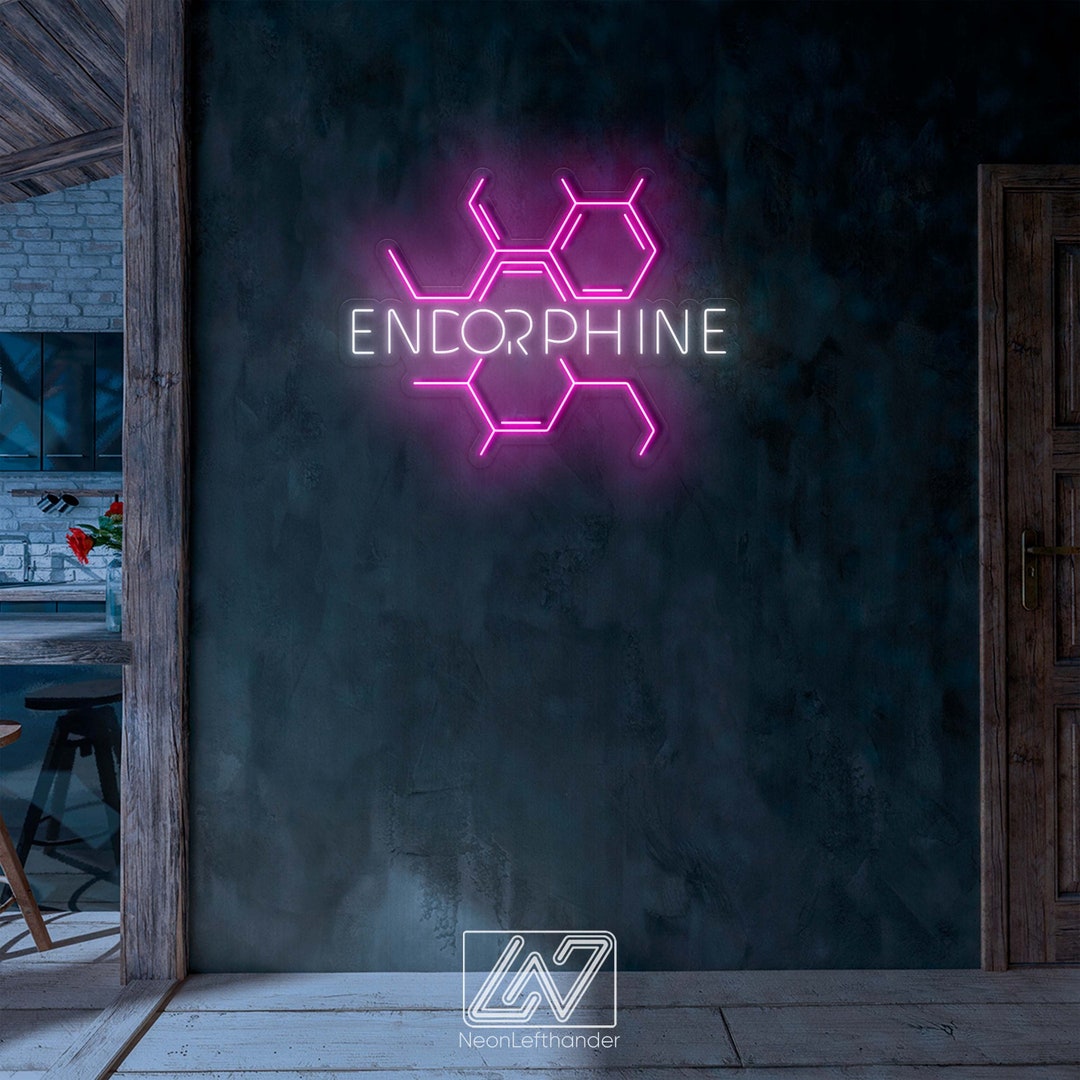 Endorphine - LED Neon Sign, Happy Hormone, Molecular Structure ...