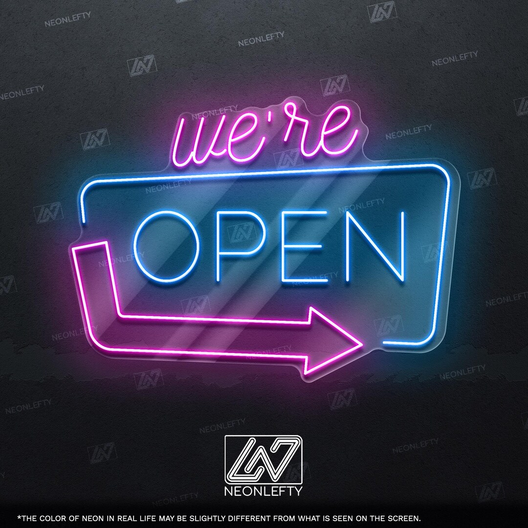 We're Open - LED Neon Sign for Shops, Salons, Restaurants, Offices With ...