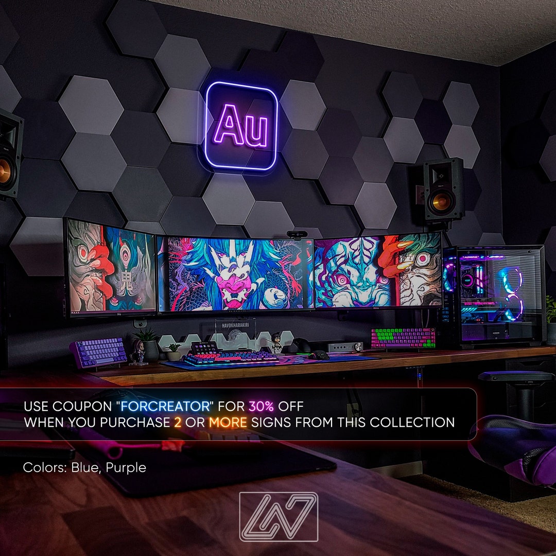 Audition - LED Neon Sign, Logo Neon Light, IT Programs Logo, Podcast ...