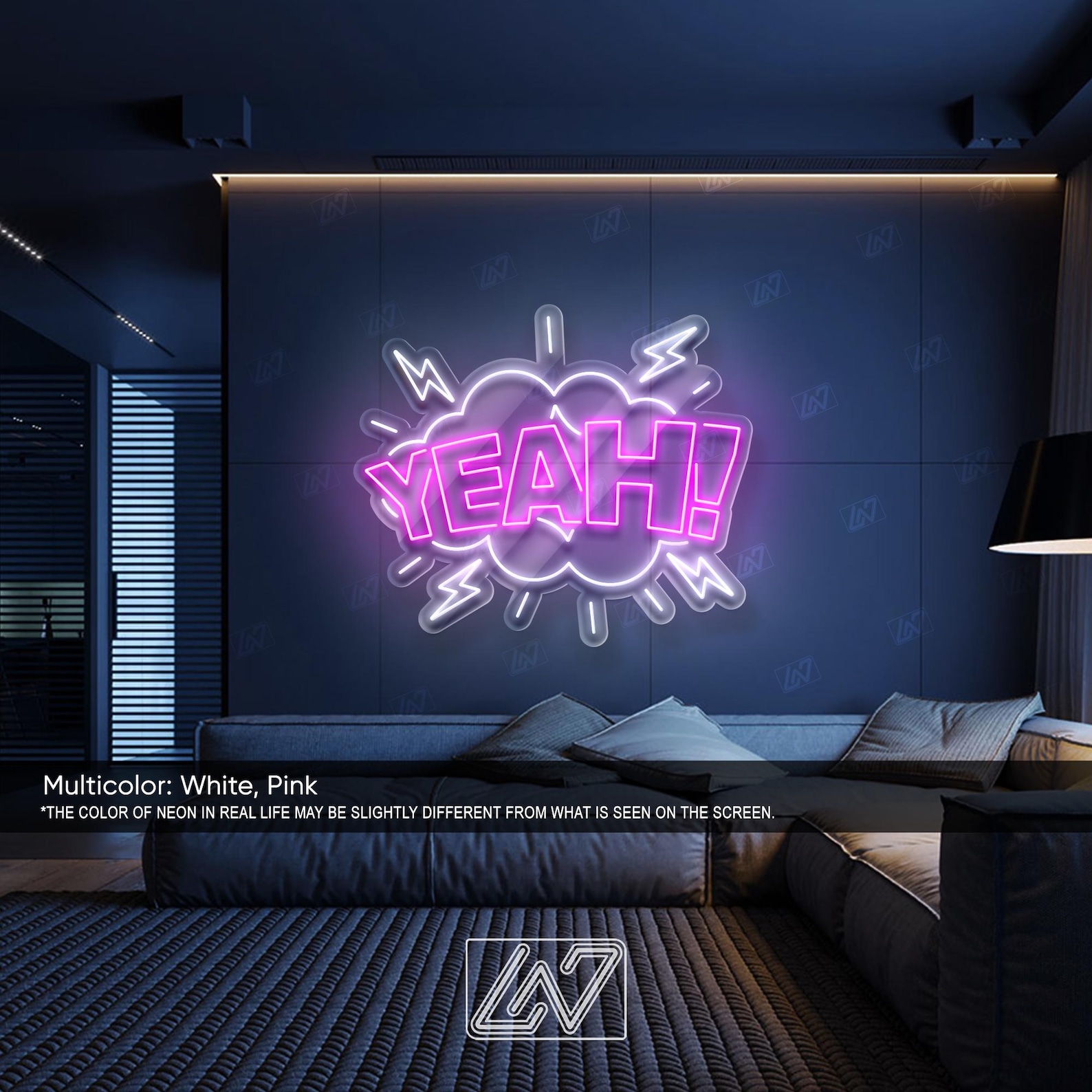 Yeah!- LED Neon Sign, Aesthetic LED Wall Light, Cool Expression Neon ...