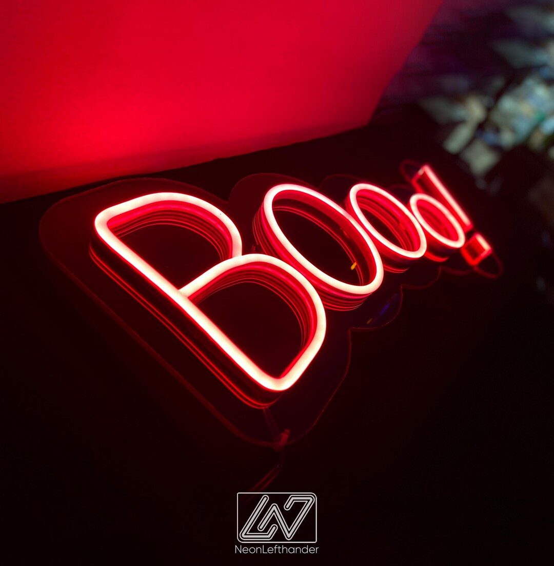 Booo! - LED Neon Sign, Spooky Halloween Led Decor, Scary Halloween ...