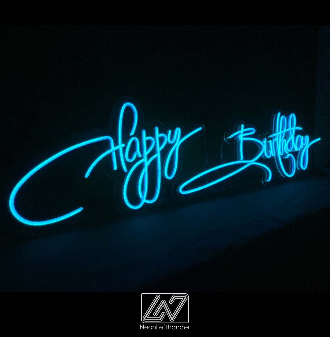 Happy Birthday - LED Neon Sign, Birthday Present, Kids Birthday Party Neon Sign, Birthday ...