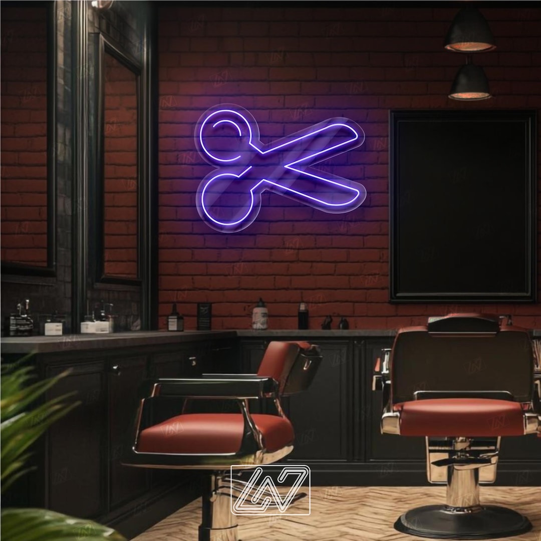 Scissors - LED Neon Sign, Decor for Barbershop, Hair Salon, Grooming ...