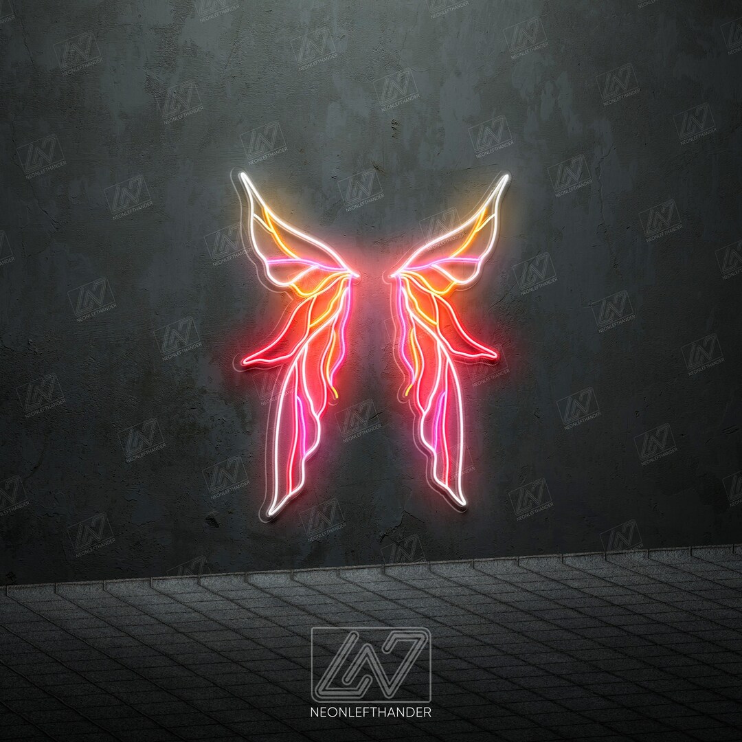 Fairy Wings - LED Neon Sign, Event Decor, Neon Wings, Angel Neon Sign ...