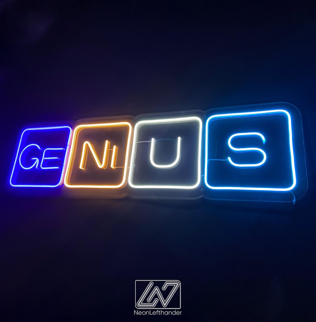Genius - LED Neon Sign, Vibe Neon Sign, Inspiration Neon Sign, Neon ...