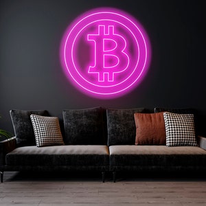 Bitcoin LED Neon Sign, Bedroom Neon Sign, Crypto Neon Sign, Neon Lights ...