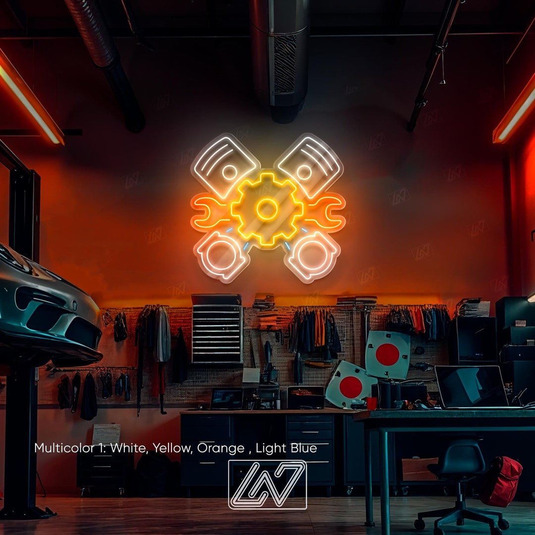 Engine - LED Neon Sign, Car Repair Shop LED Light, Motorsport Neon ...