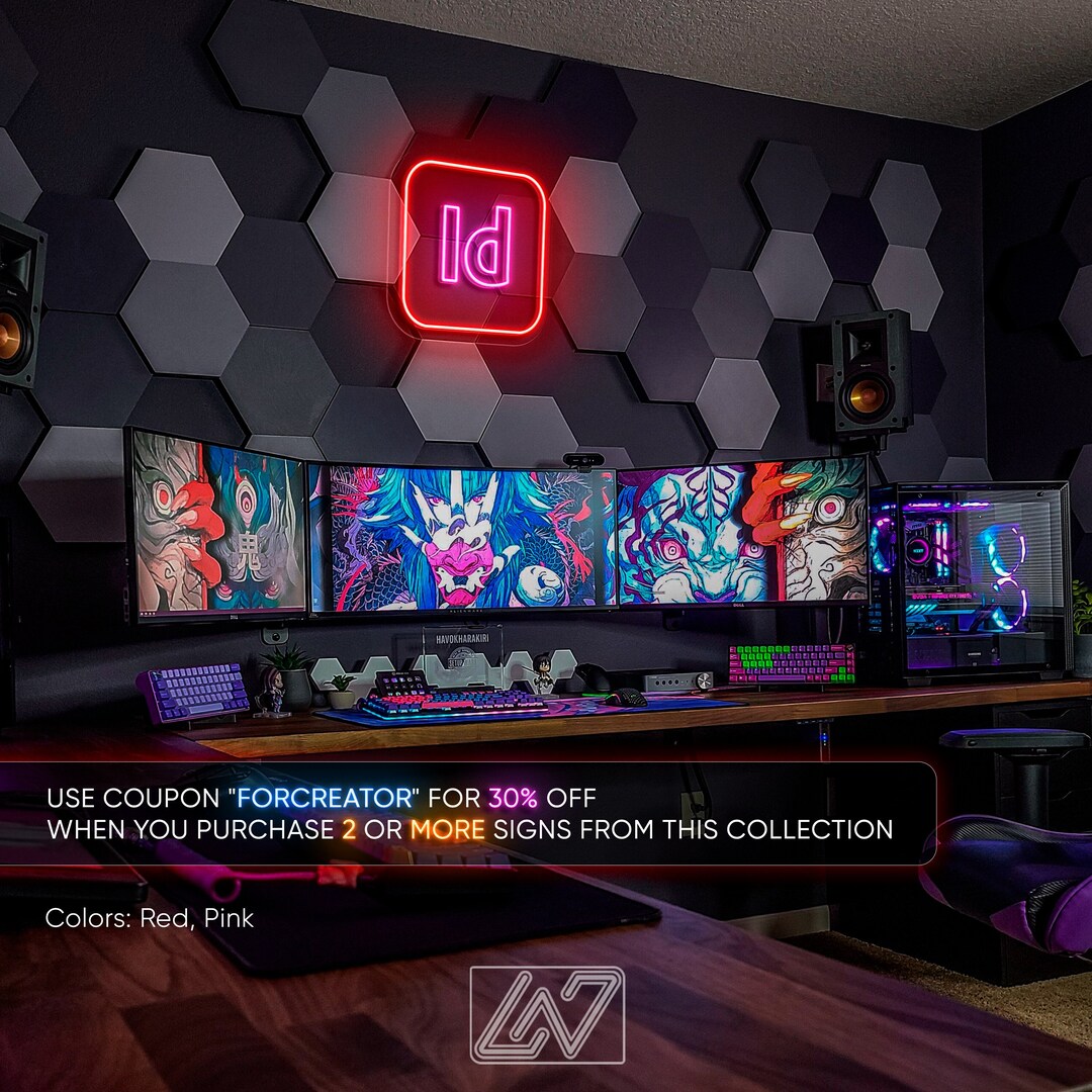 Indesign - LED Neon Sign, Logo Neon Light, IT Programs Logo, Designer ...