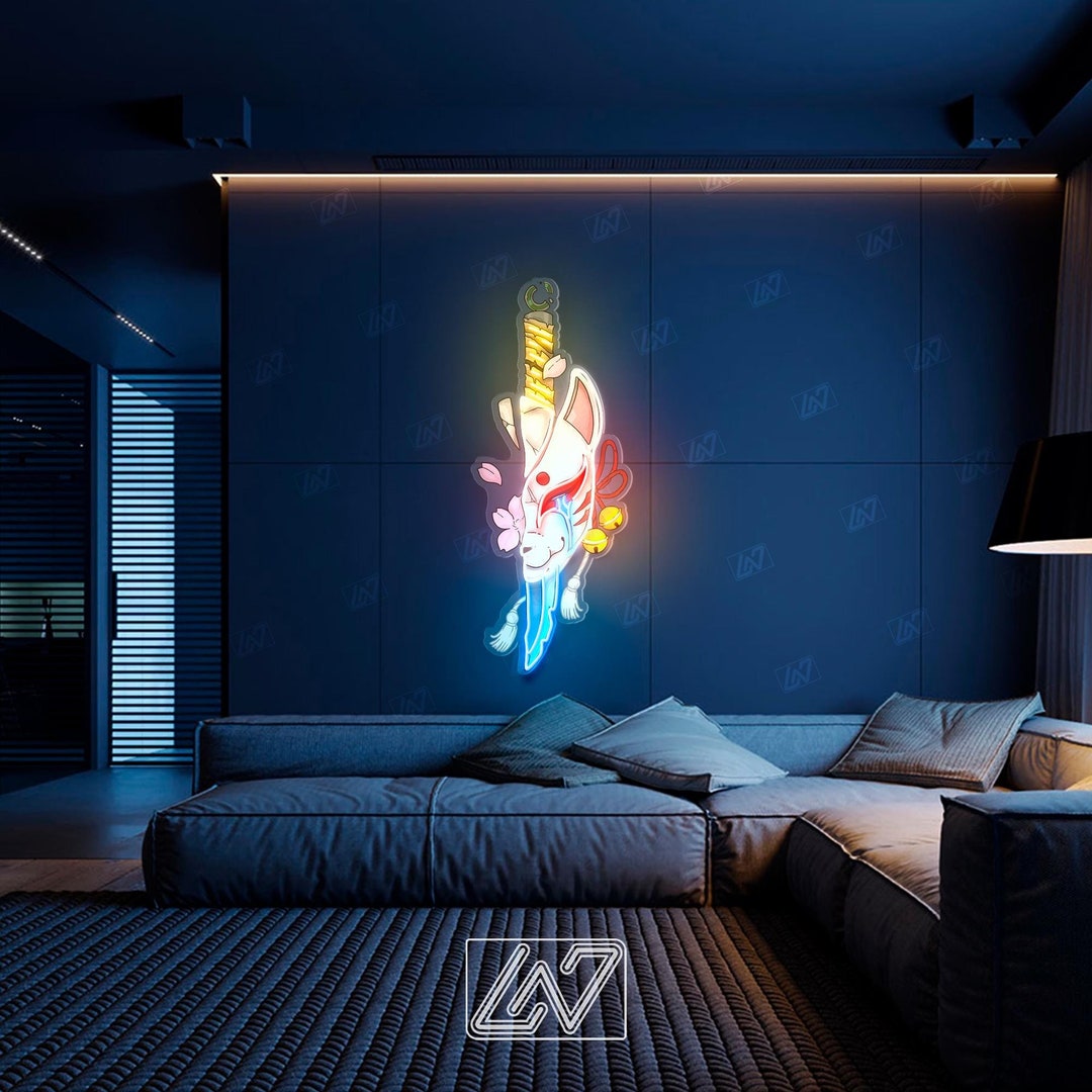 Slayer LED Custom Anime, Demon Neon Sign, Anime Wall Art, Led Neon ...