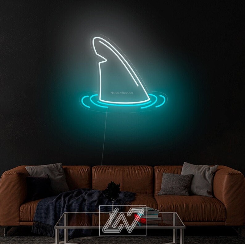 Shark Fin - LED Neon Sign, Interior Decor, Room Decor, Wall Decor ...